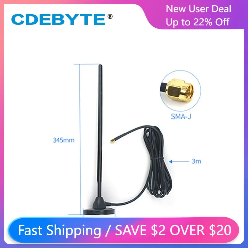 230MHz Wifi Antenna SMA J Hign Gain 5dBi Copper Material Magnetic Base ...