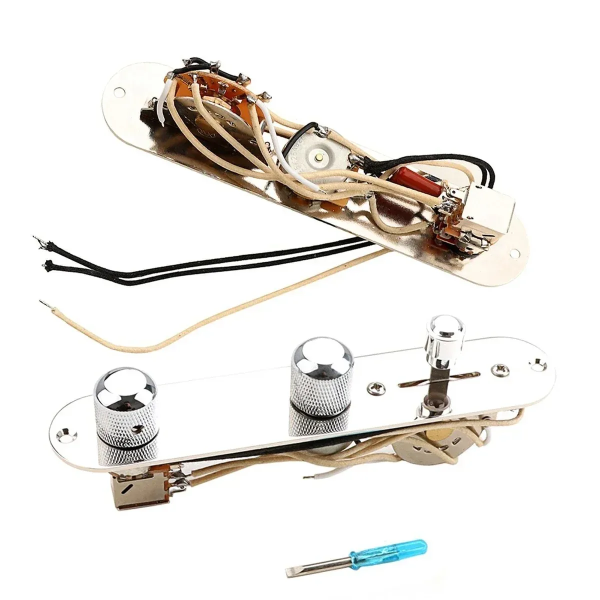 Pre-Wired-Loaded-Tele-Guitar-Control-Plate-System-3-Way-Switch-with-CTS ...