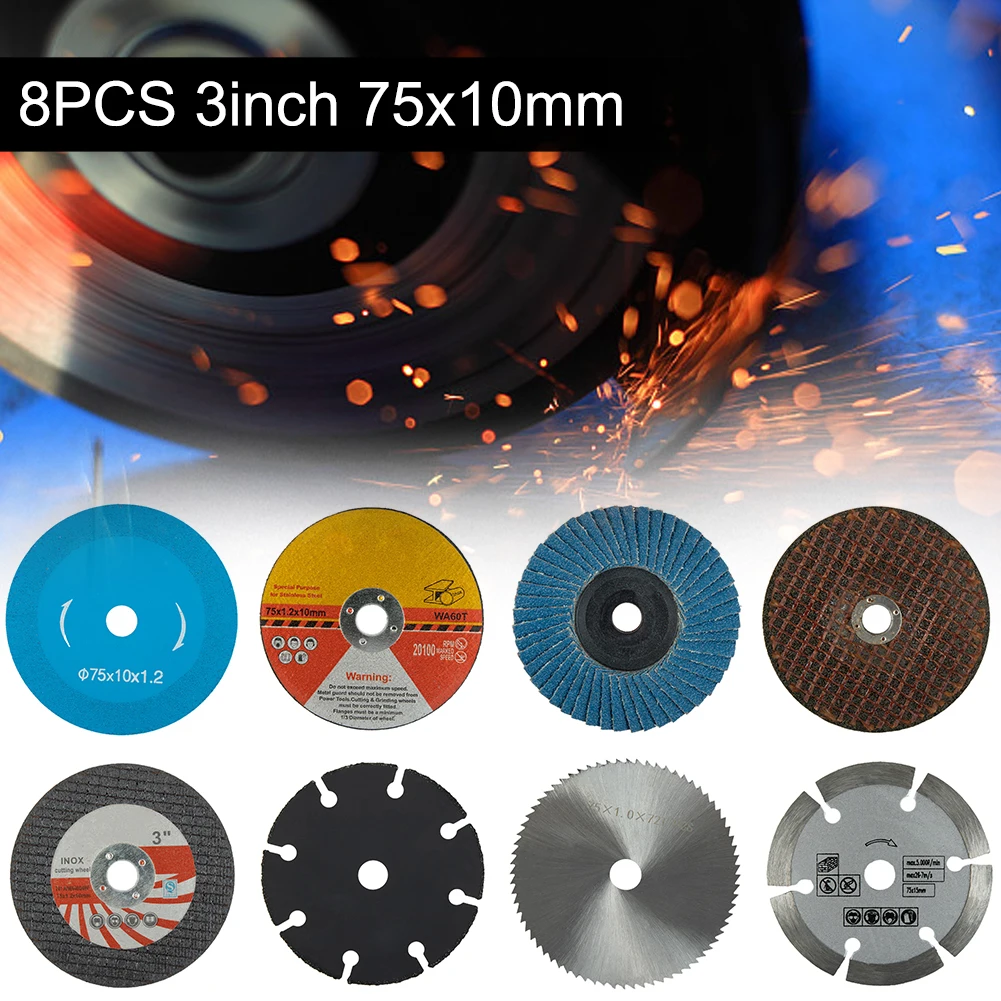 8Pcs-75mm-Mini-Grinding-Wheel-Disc-Grinding-Wheel-Steel-Saw-Blade-Disc ...