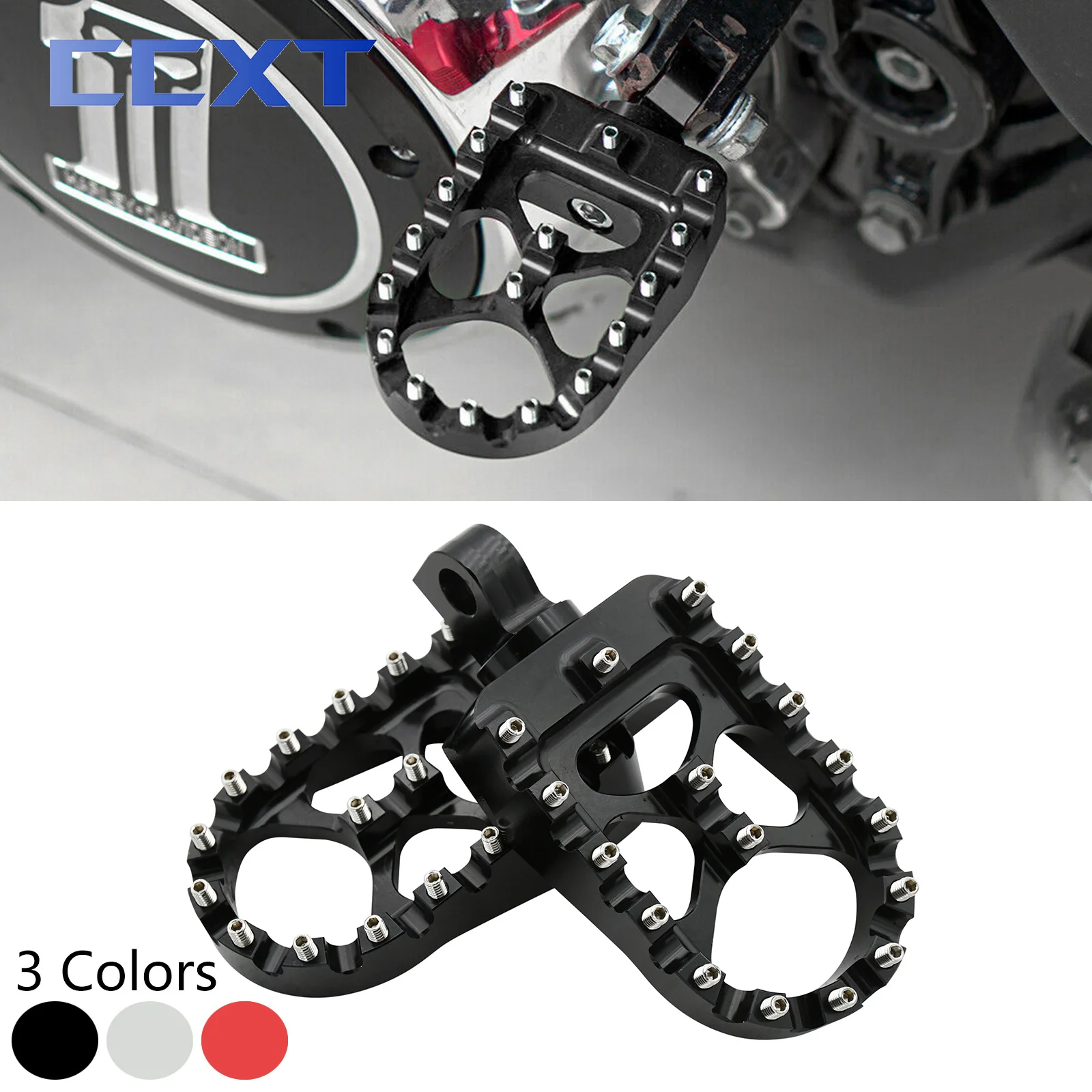 CNC-Wide-Fat-Footpegs-360-Roating-Foot-Pegs-For-Sportster-883-Street ...