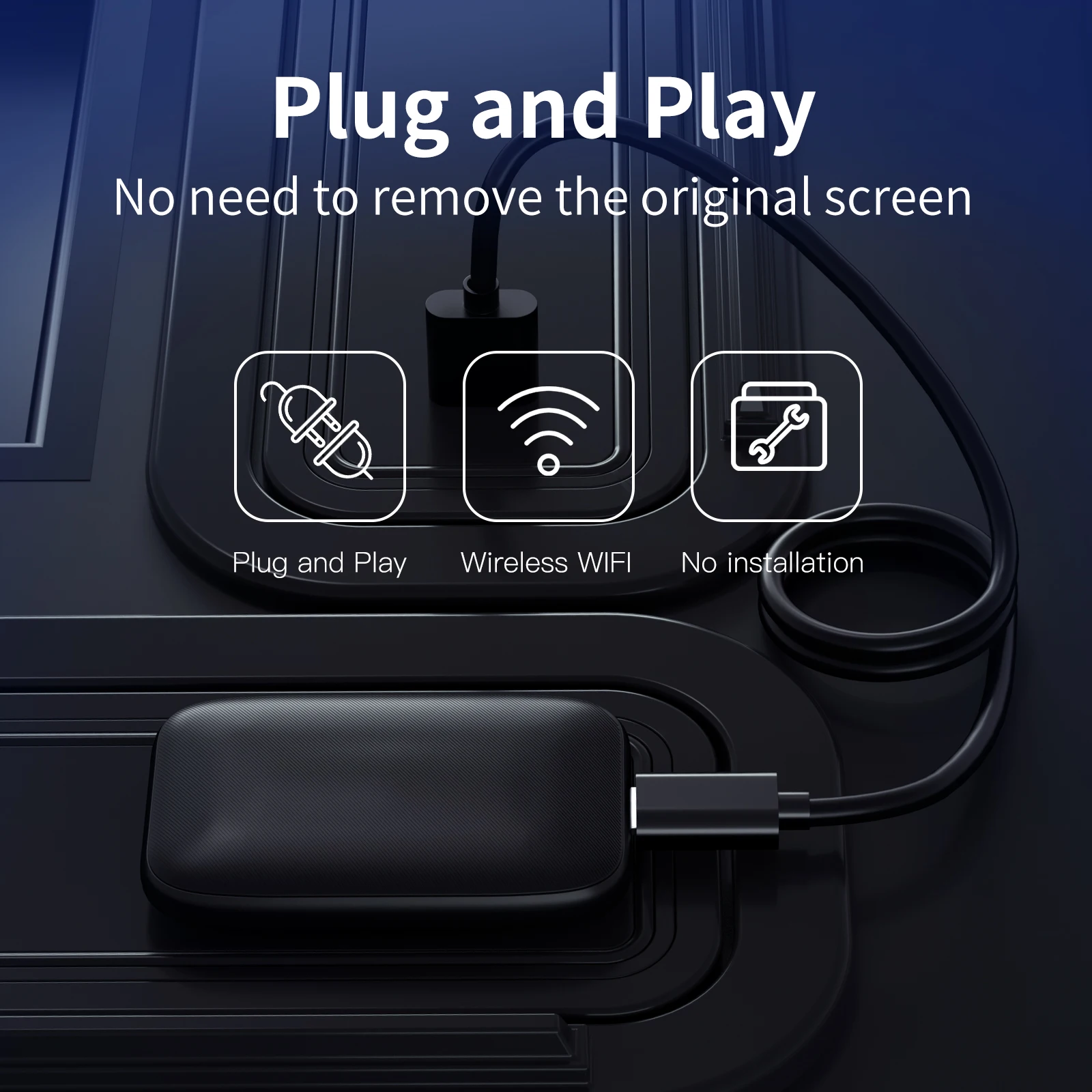 Add 32G card - Mini-boîte carplay - CarPlay Box filaire vers sans fil Android Auto, pour Audi ...