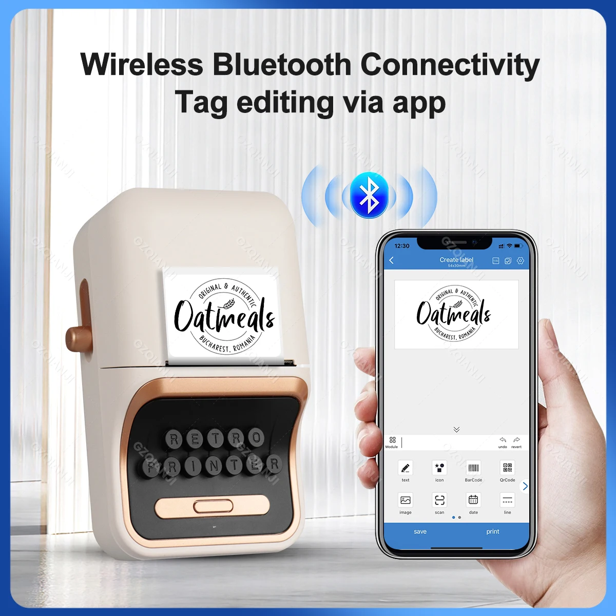 Labeling-Machine-Thermal-Paper-Printer-Convenient-Mini-Smart-Bluetooth ...