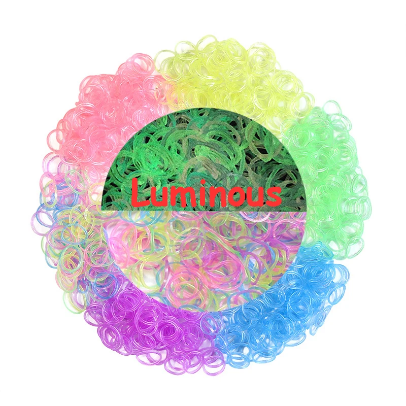 Glow-in-the-Dark Bracelet Making Kit DIY Elastic Loom Bands Braided ...