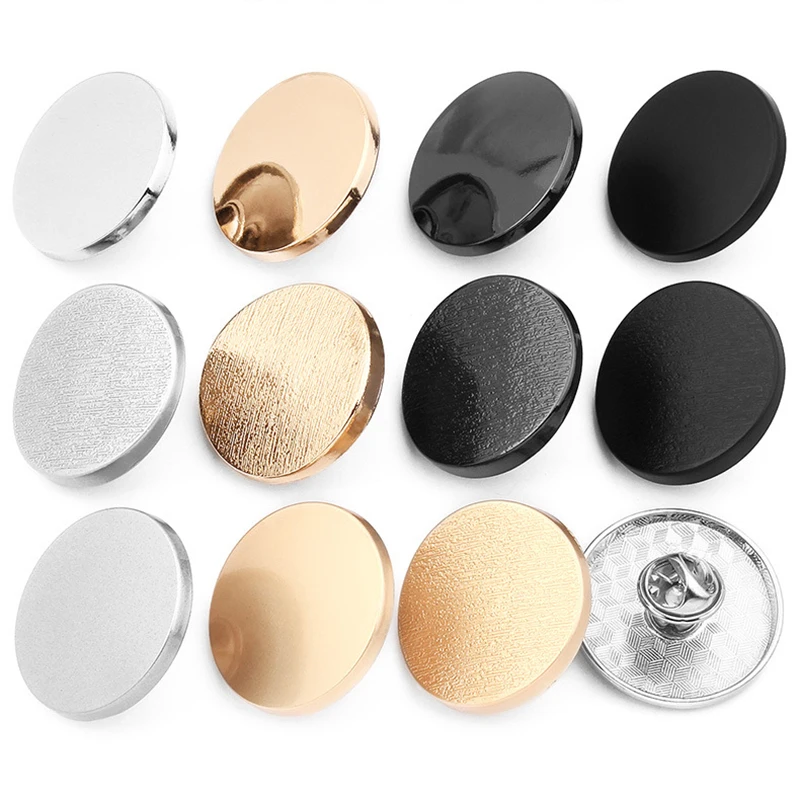 Gold Silver Black Color Round Alloy Buttons Adjustable Badge Anti ...
