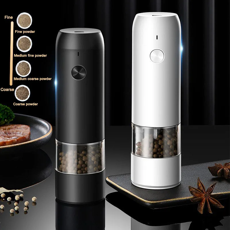 Electric-Automatic-Salt-and-Pepper-Grinder-USB-Charging-Spices-with-LED ...