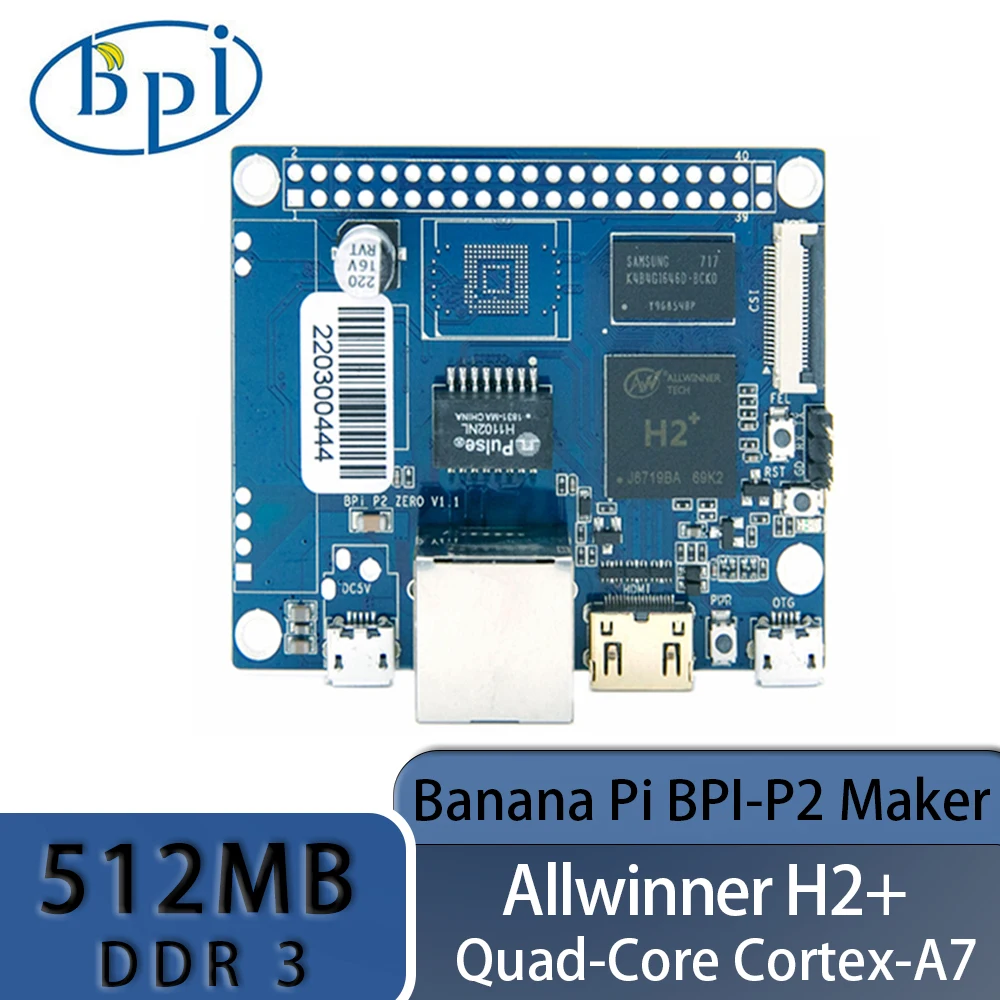Banana Pi Bpi-p2 Maker H2+ Quad-core Cortex-a7 Mali400mp2 512m Ddr3 With Tf Card Support Poe ...