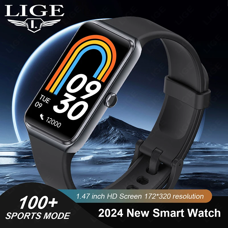 LIGE Men Heart Rate Smart Watch IP67 Waterproof Connected Smart ...