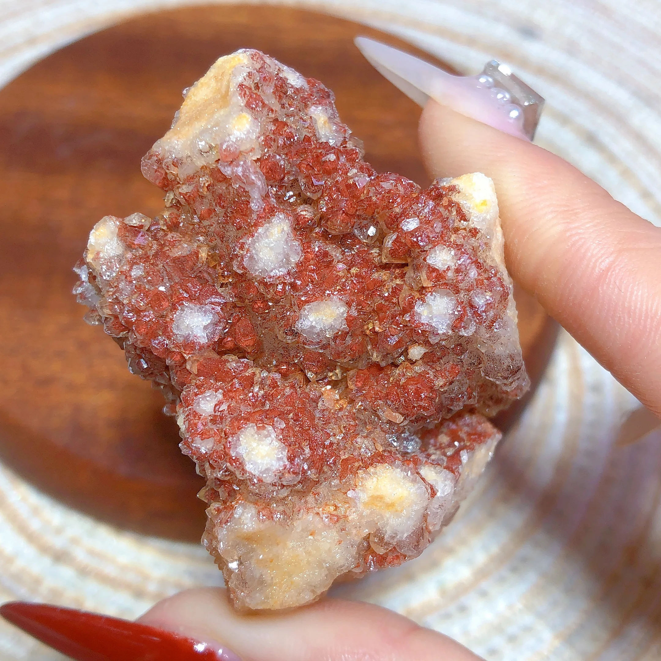 Natural-Crystal-Red-Quartz-Hematite-Vanadinite-Druzy-Raw-Stone-Specimen ...