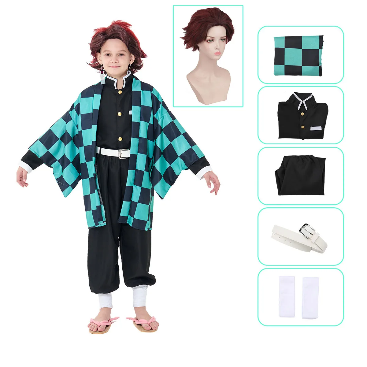 Kids-Kamido-Tanjiro-Kimono-costume-Set-Carnival-Halloween-Uniform ...