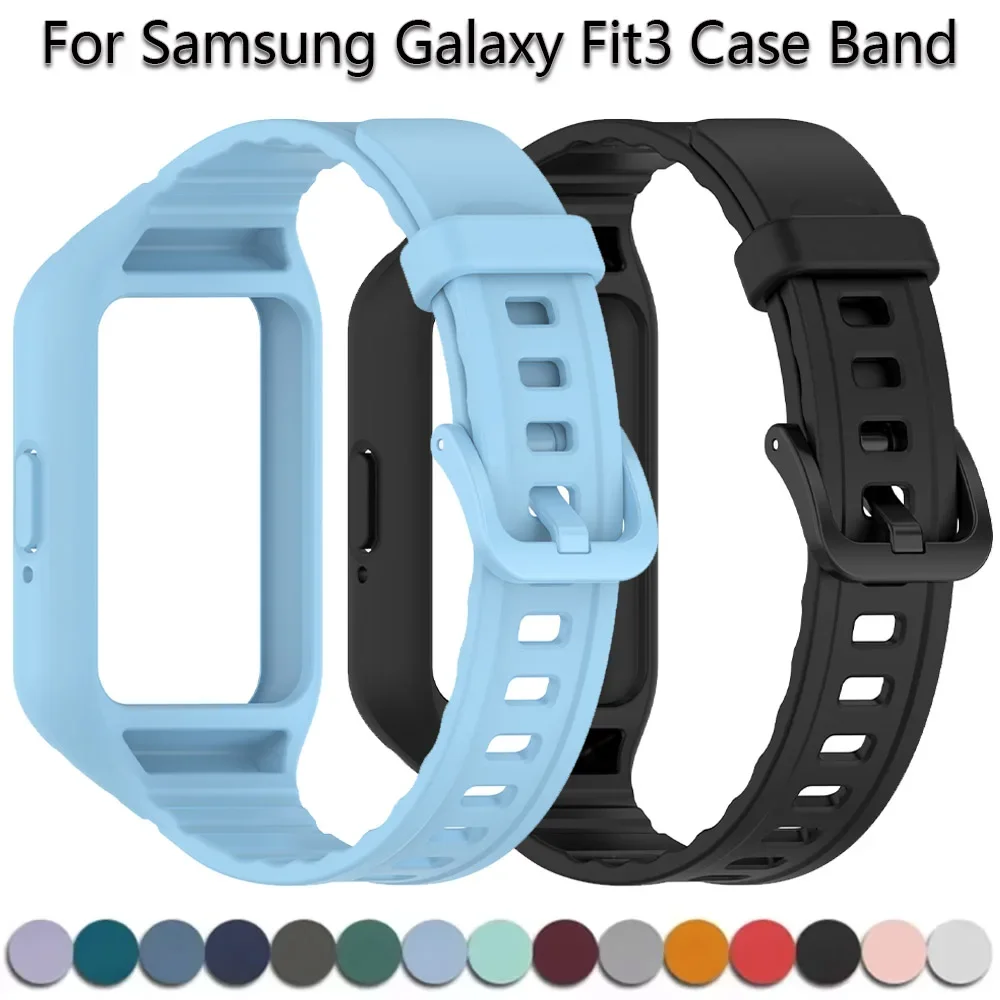 Strap+Case for Samsung Galaxy Fit 3 Silicone Bracelet Watchband ...