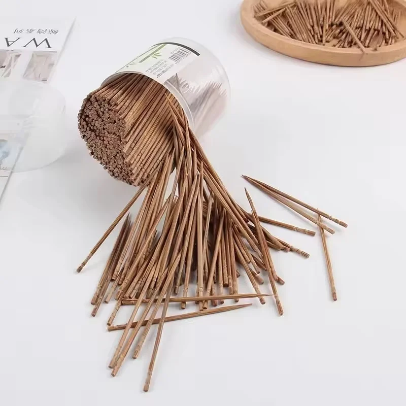 800pcs Disposable Toothpick Household Carbonized Bamboo Toothpick Eco ...