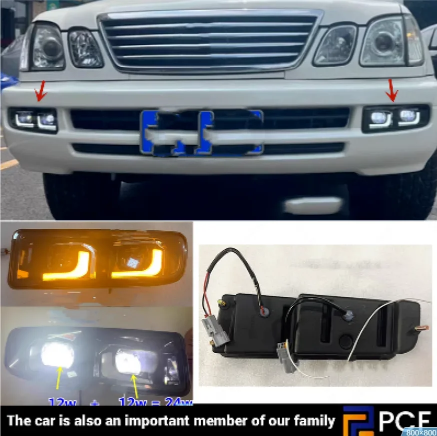 2PCS-Pair-For-1998-2004-2005-2006-2007-Lexus-LX470-Side-Front-Bumper ...