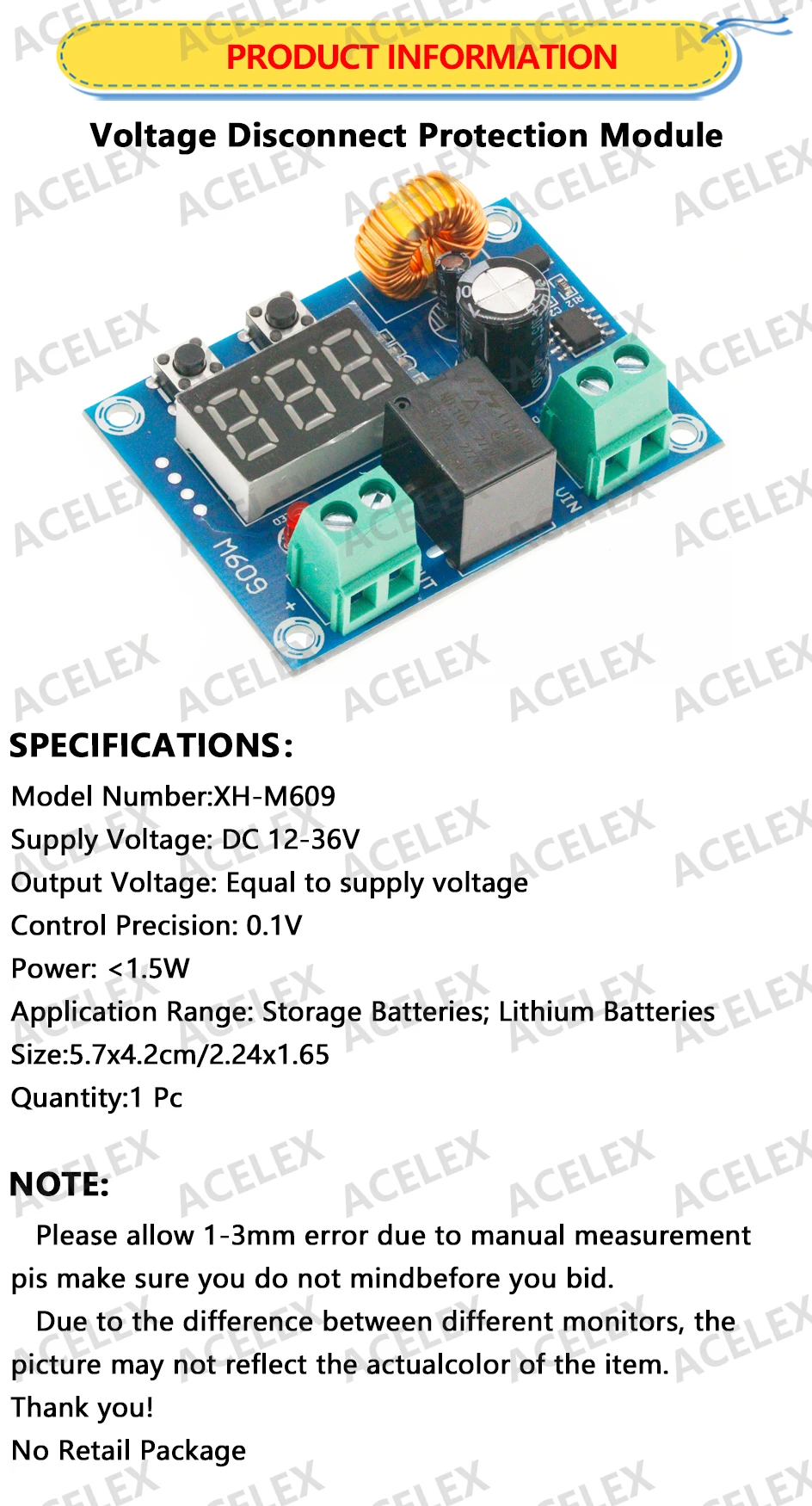 60 A Non Fused Disconnect 12V-36V Low Voltage Disconnect (LVD) Module ...