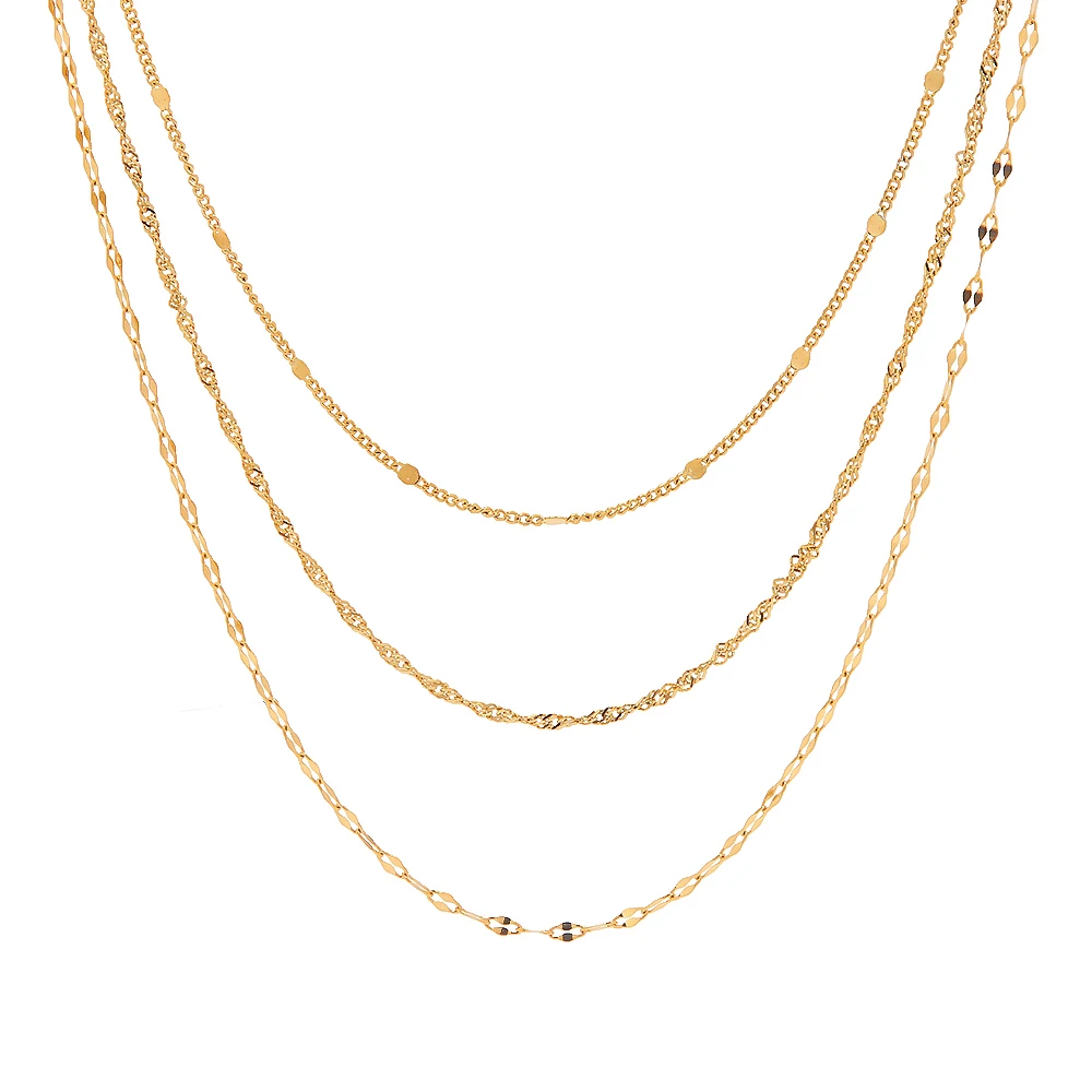 Youthway-18K-Gold-Color-Stainless-Steel-Three-Layer-Necklace-Jewelry ...