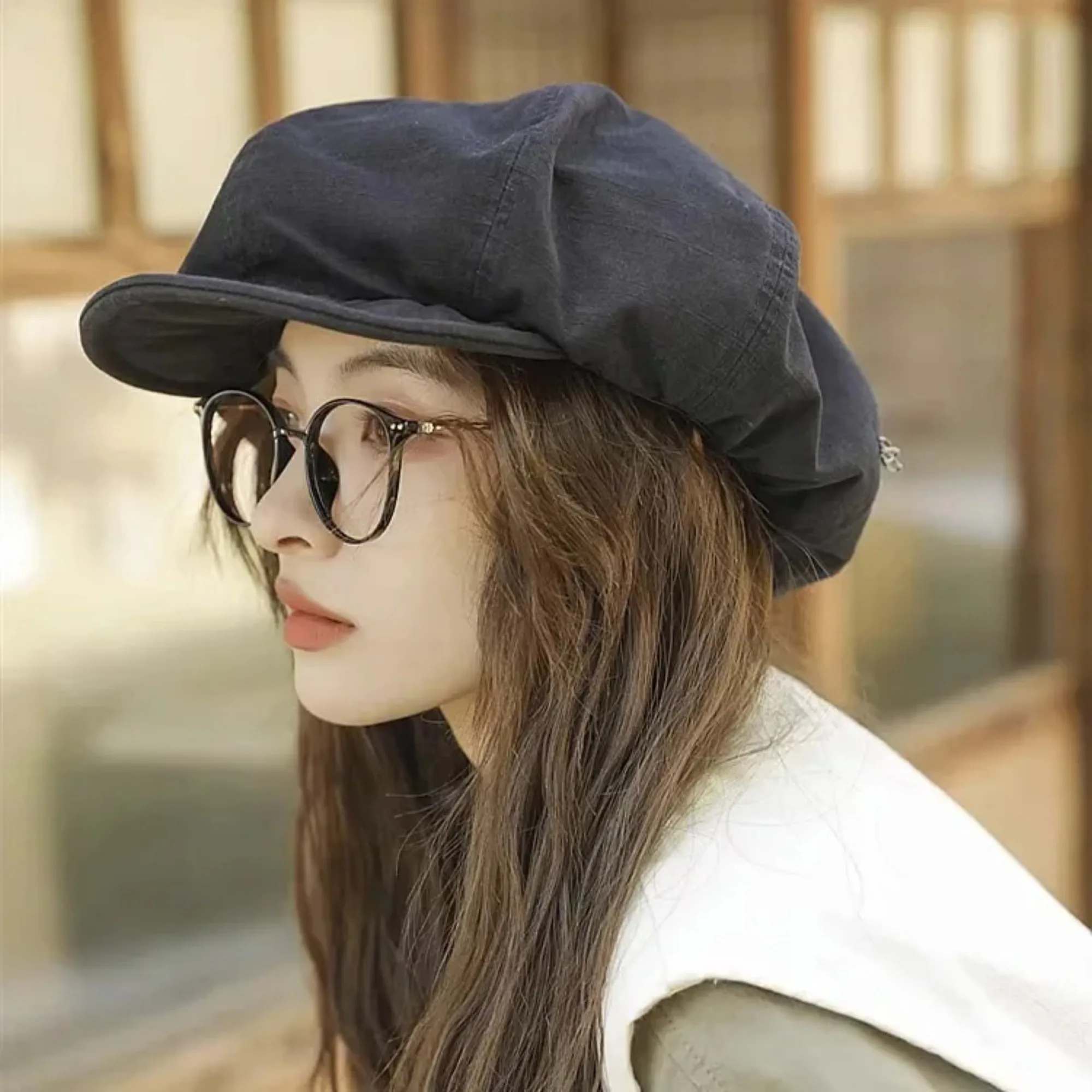 Japanese-Simple-Washed-Cotton-Solid-Color-Beret-Women-Spring-and-Summer ...
