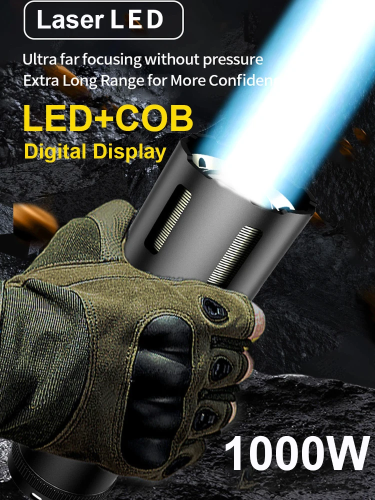 1000W-Ultra-Bright-LED-Flashlight-7KM-Long-range-Strong-Light-COB-Zoom ...