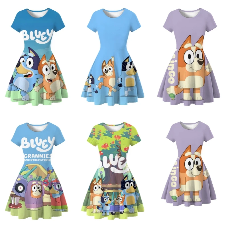 Kawaii-Bluey-Anime-Figure-Dresses-3d-Printed-Girl-Skirt-Cute-Cartoon ...