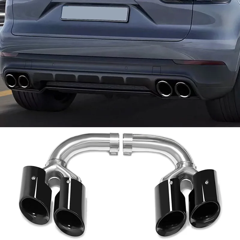 For Porsche Cayenne 9Y0 Upgrade Quad Sport Tailpipe Exhaust Muffler ...