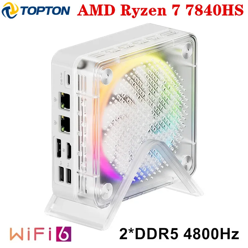 TOPTON-Mini-PC-Gamer-Ice-Soul-Series-AMD-Ryzen-7-7840HS-7735HS-Luz-RGB ...