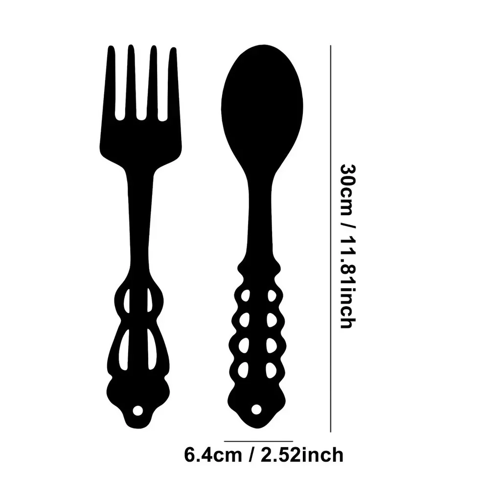 HelloYoung-2pcs-Fork-Spoon-Metal-Signs-Large-Kitchen-Rustic-Decor-Spoon ...