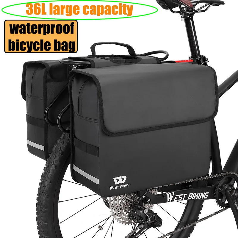 36l 방수 자전거 패니어 더블 백 대용량 자전거 좌석 가방 수하물 캐리어 Mtb 로드 사이클링 트렁크 가방 2 개