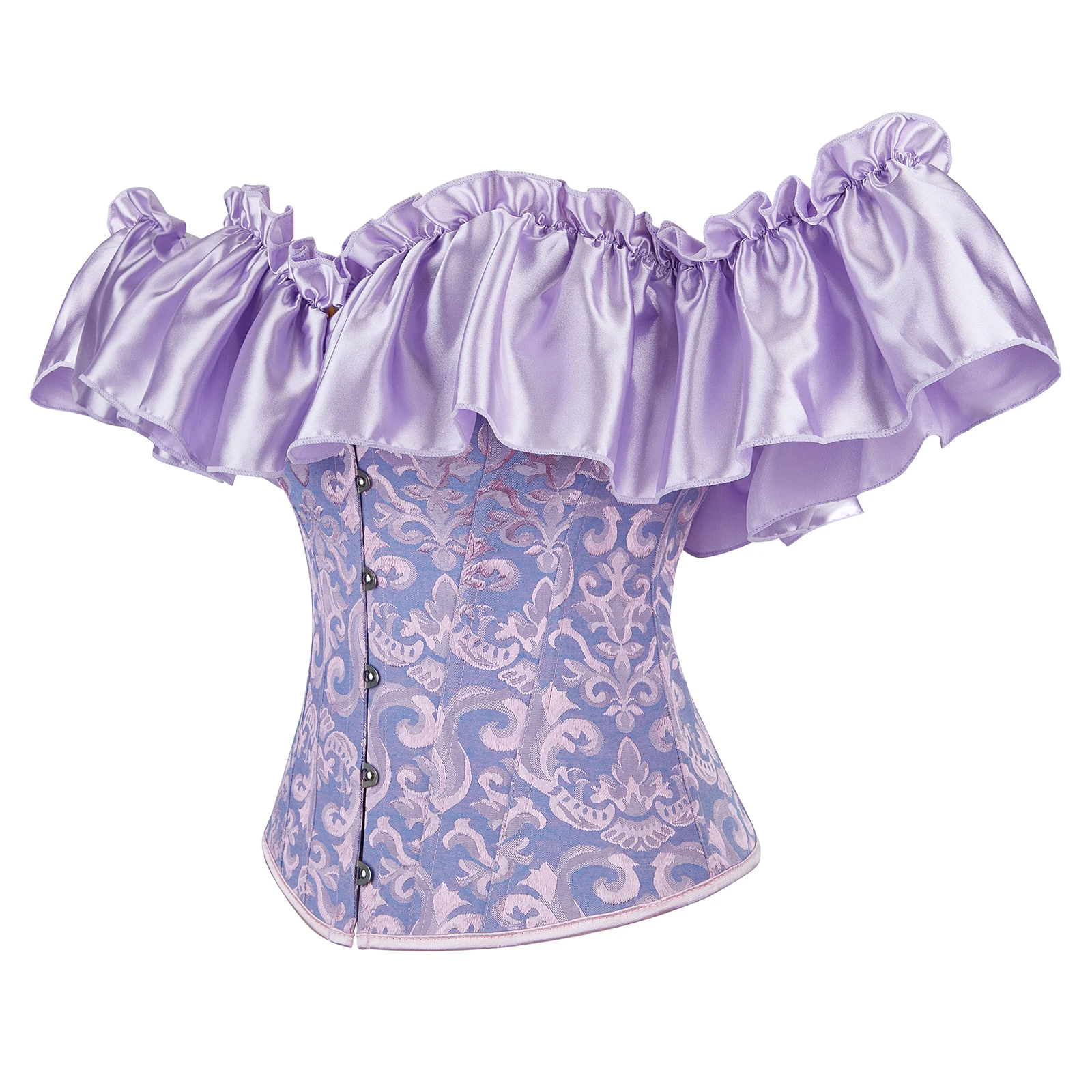 Women's Sexy Corset Bustier Button Down Back Tied Elegant Embroidered ...