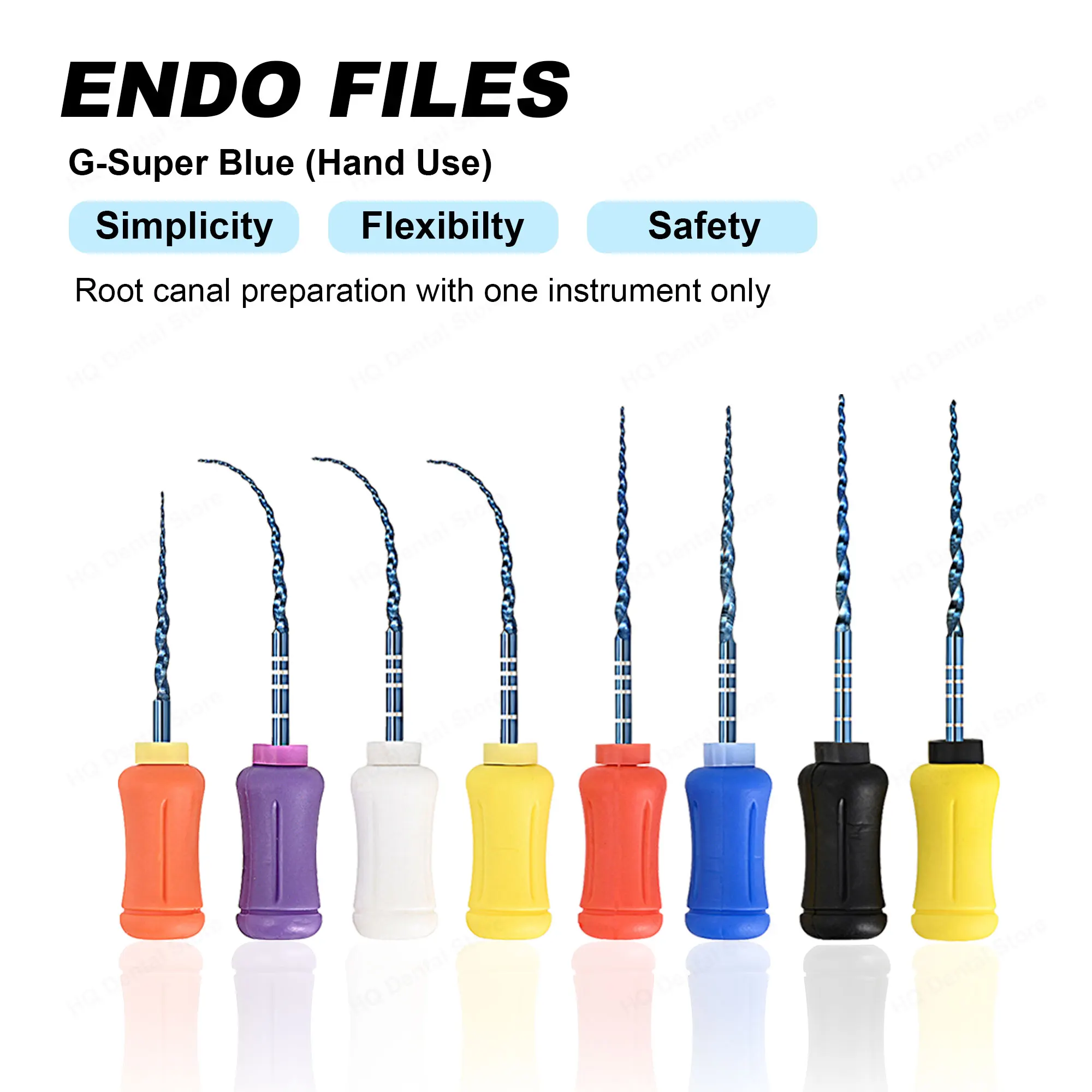 6 PCS/Box Dental Endodontics NiTi Blue Hand Use Super Files SX-F3 25 ...