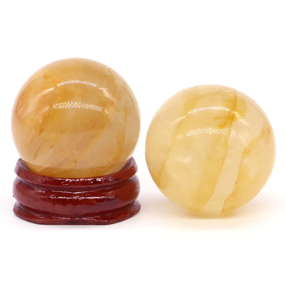 30mm-Natural-Stone-Yellow-Inclusions-Crystal-Ball-Sphere-Reiki-Healing ...