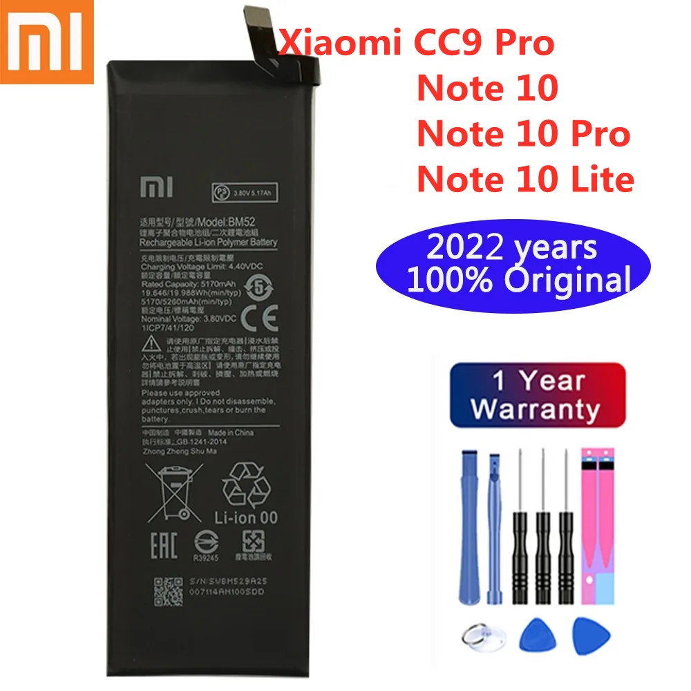2022 Years 5260mah Bm52 Original Battery For Xiaomi Mi Cc9 Pro Cc9pro ...