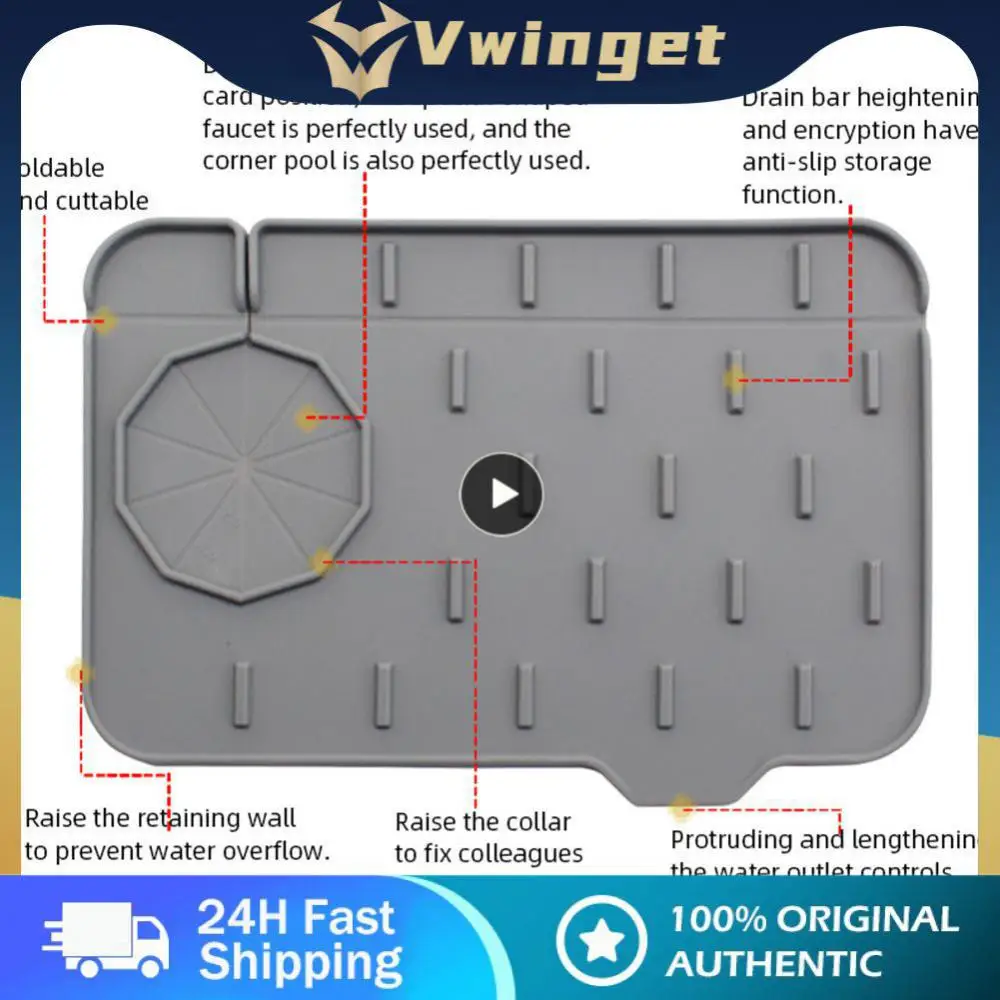 Silicone-Faucet-Mat-Kitchen-Faucet-Handle-Drip-Catcher-Tray-Double ...