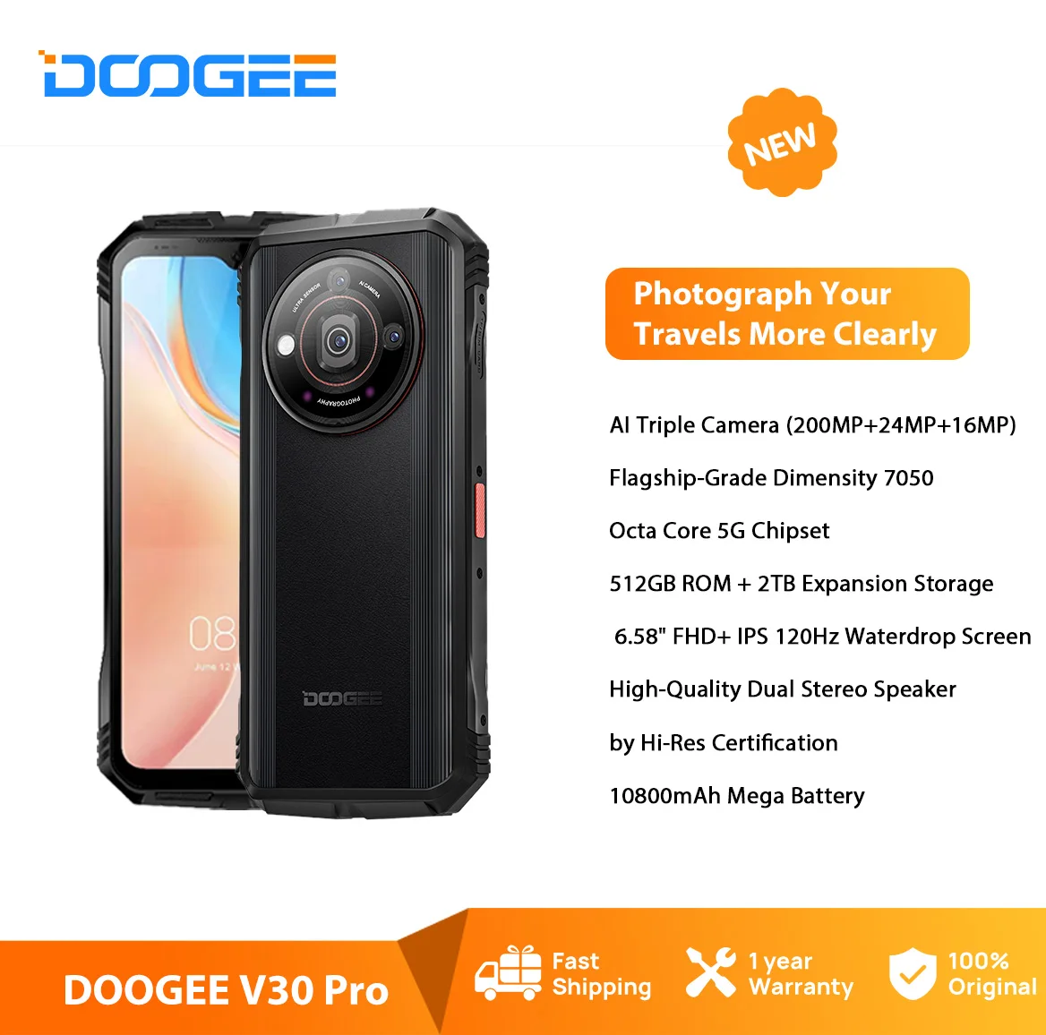 DOOGEE-V30-Pro-Rugged-Phone-200MP-Camera-32-RAM-512-ROM-Dimensity-7050 ...