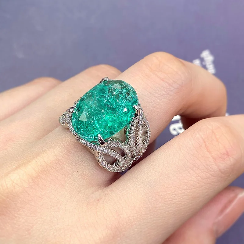 Tremd-anillos-de-Paraiba-de-Esmeralda-verde-para-mujer-compromiso ...