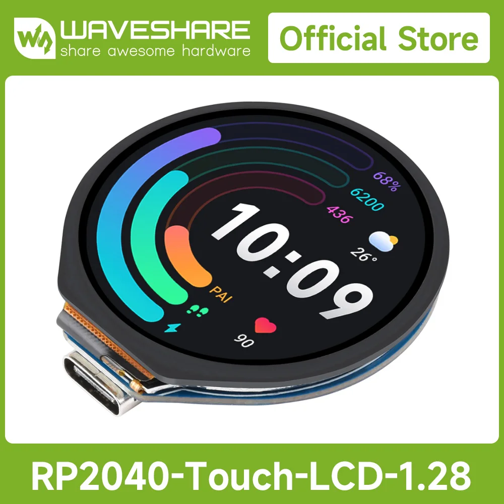 【Official Guarantee】Waveshare 1.28inch Round Touch LCD display,RP2040 ...
