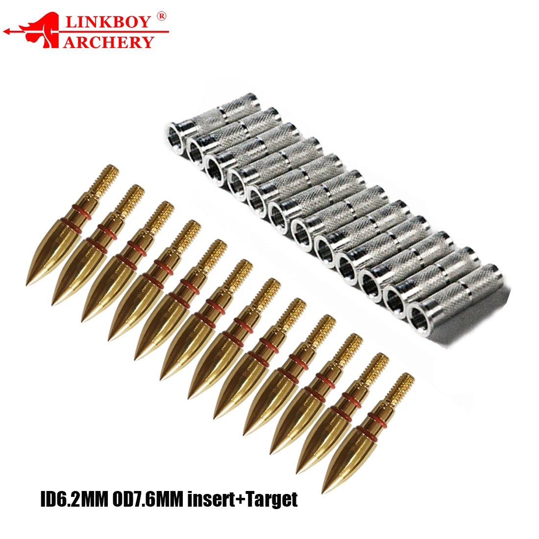 Linkboy Archery Id6.2mm Od7.6mm Arrow Points Tips Target 100gr O Rubber ...
