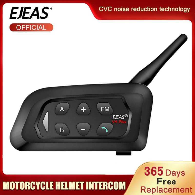 Ejeas Bluetooth Helmet Headset | V4 Intercom Interphone Headset - 1 ...