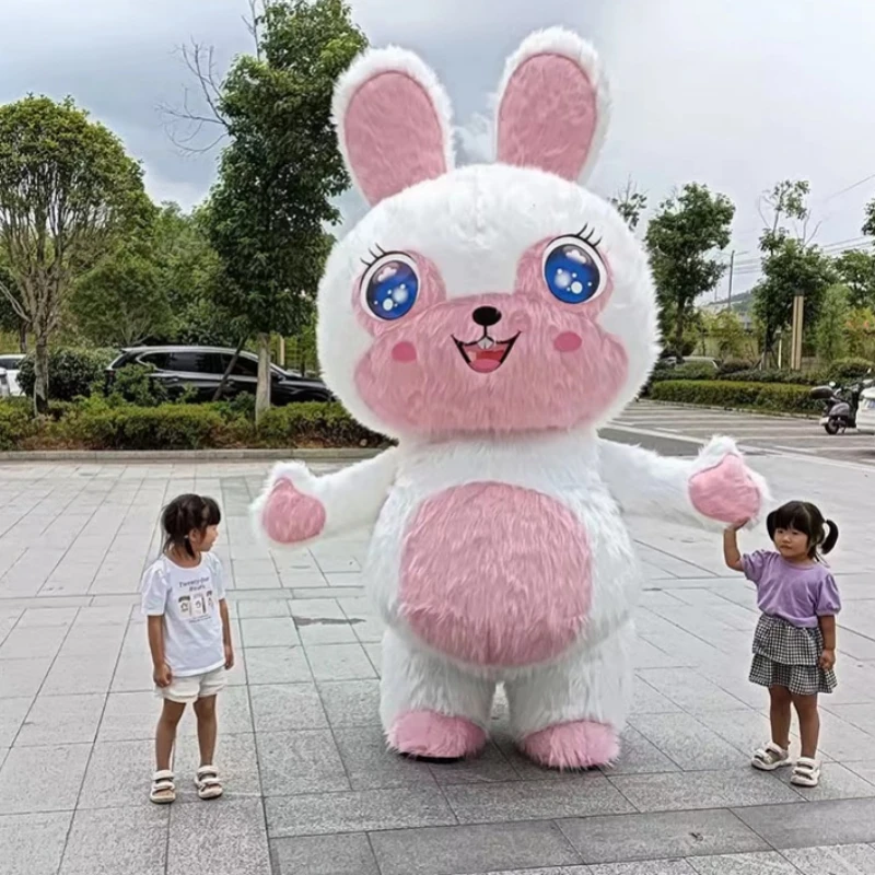 Inflatable-Pink-Rabbit-Mascot-Costume-Adult-Easter-Bunny-Hare-Anime ...