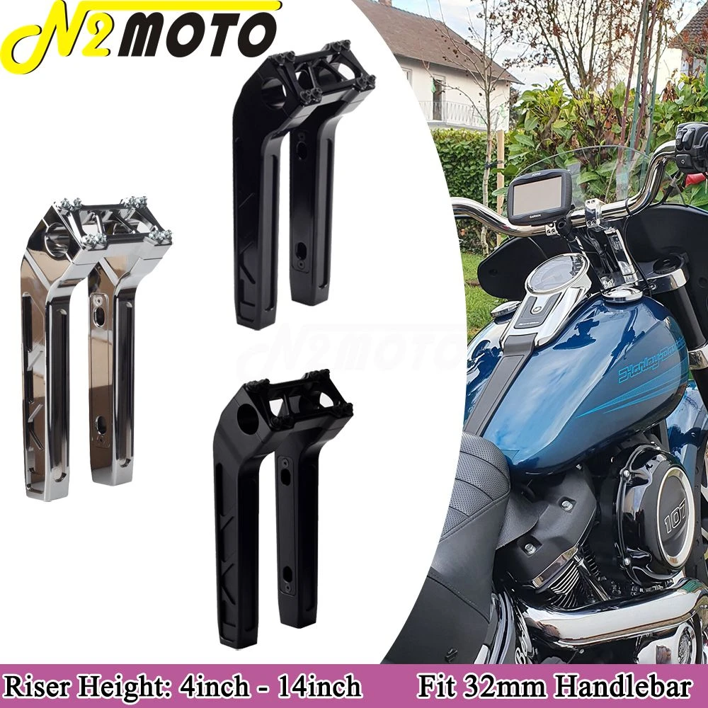 TIGERSGATE Black 12 Inch Pullback Riser Handlebar Clamp Compatible With ...