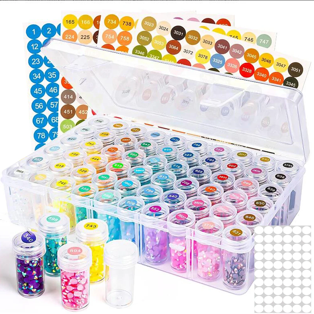 24/30/60 Bottles Diamond Painting Container Case With Number Stickers ...