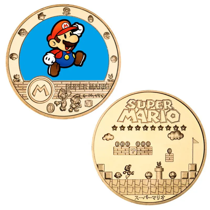 Super-Mario-Commemorative-Real-Metal-Coins-Crafts-Cute-Cartoon-Game ...