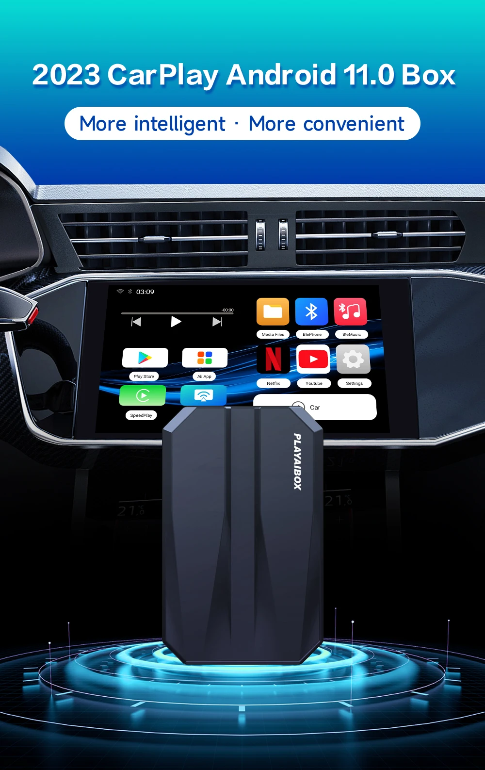 GT8 - Garantie officielle - Boîtier décodeur TV Carplay Ai sans fil, Android Auto, Iptv World ...