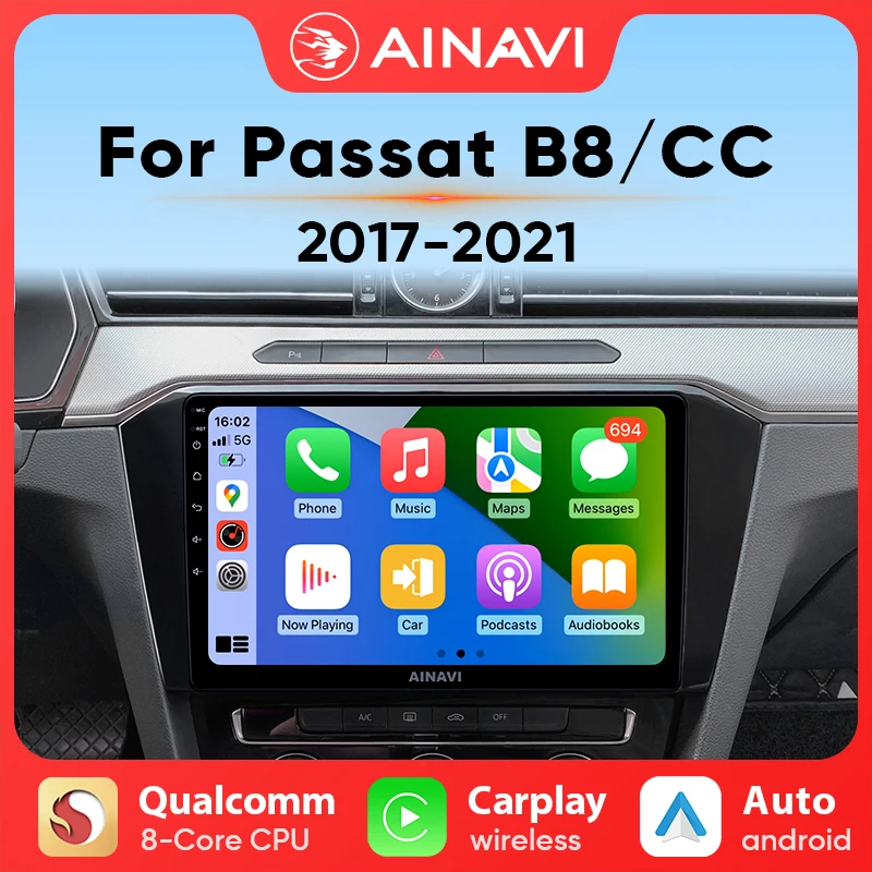 Ainavi Car radio For Volkswagen VW Passat B8 CC GTE 2017-2021 Carplay ...