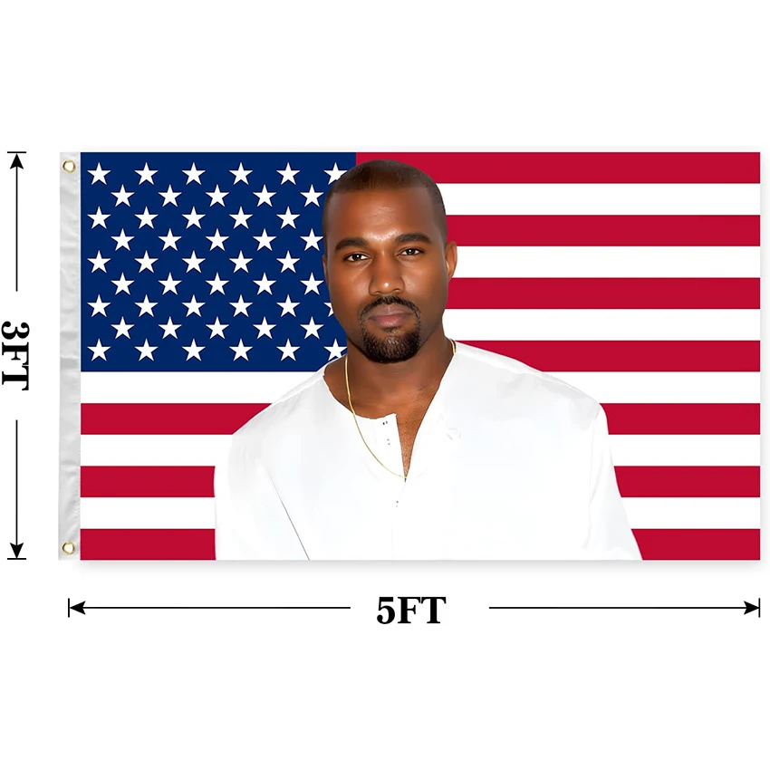 American-Flag-Rapper-Singer-Kanye-3x5-Feet-Banner-Funny-Banner-For-Dorm ...