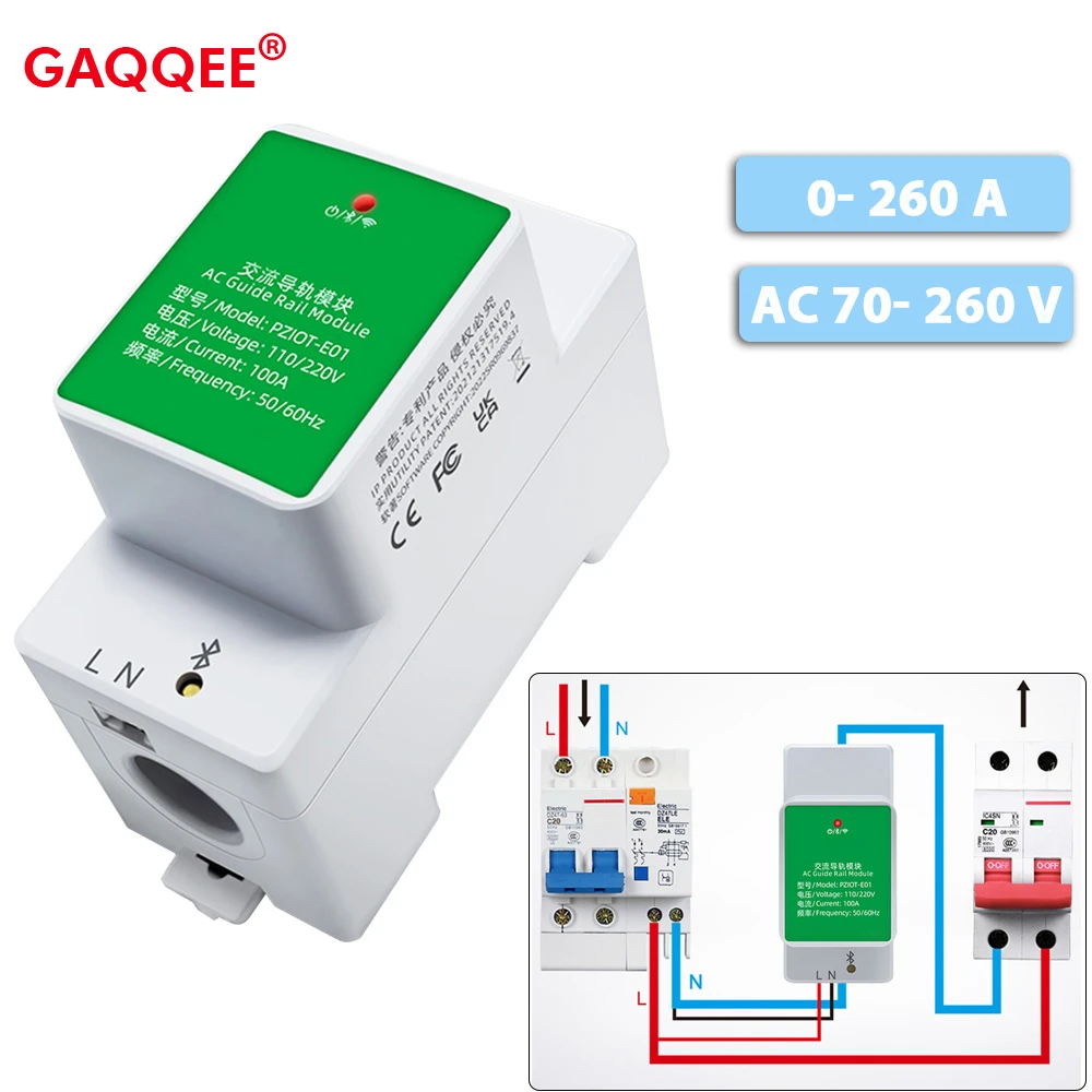 PZIOT E01 AC Single Phase Din Rail Kwh Energy Meter 100V 200V Energy Power Consumption Meter ...