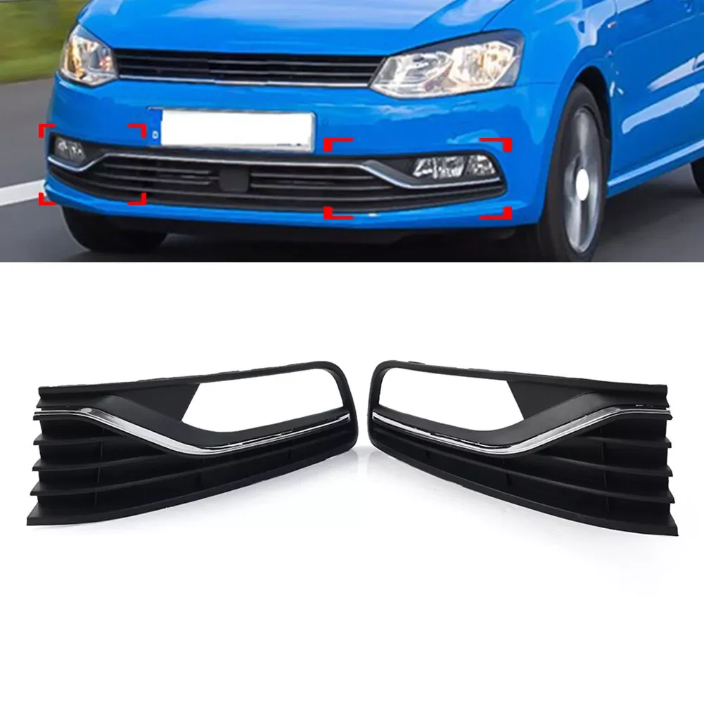 Auto Front Bumper Fog Light Lamp Grille Grill for VW Polo Hatchback 6R ...