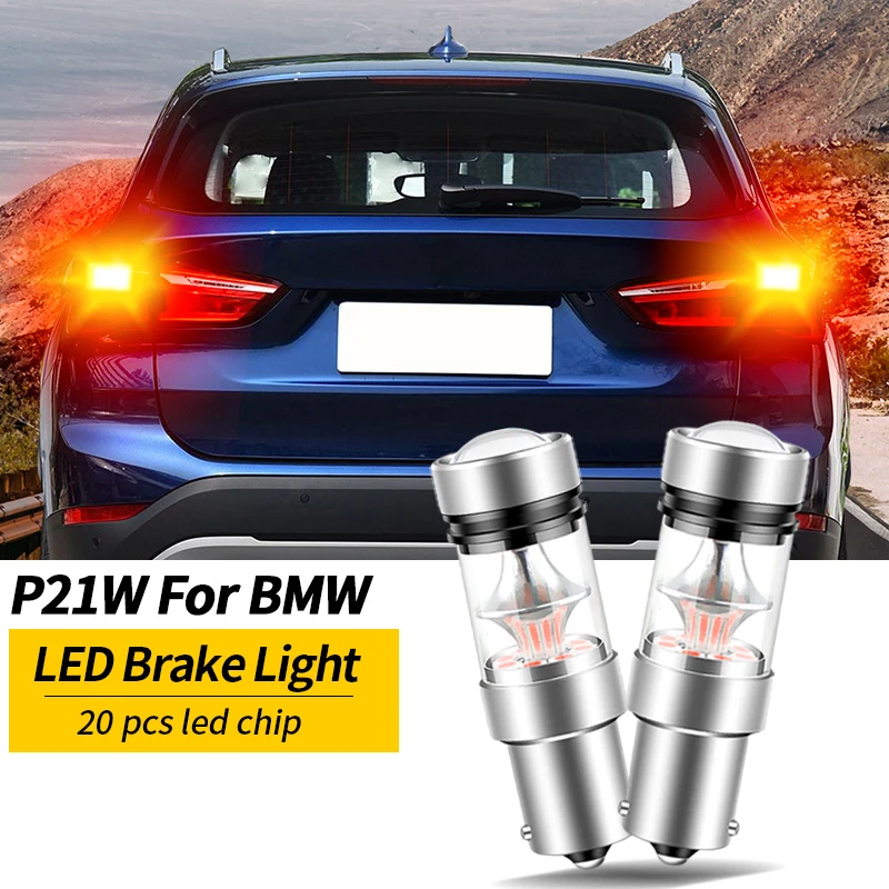 2pcs Led Brake Light Blub Lamp P21w Ba15s 1156 Canbus No Error For Bmw ...