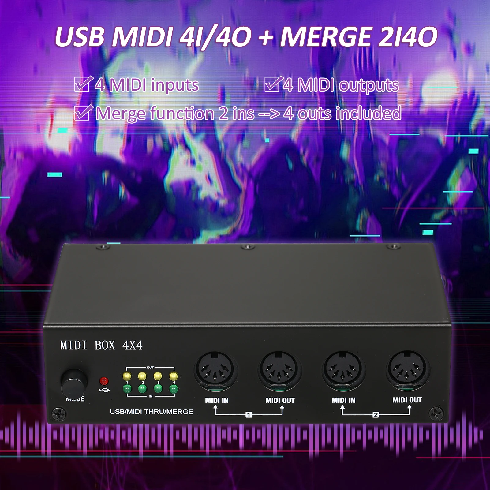 UM4X4-USB-MIDI-Interface-4-IN-4-Out-64-MIDI-Channels-4i-4o-Merge-2i4o ...