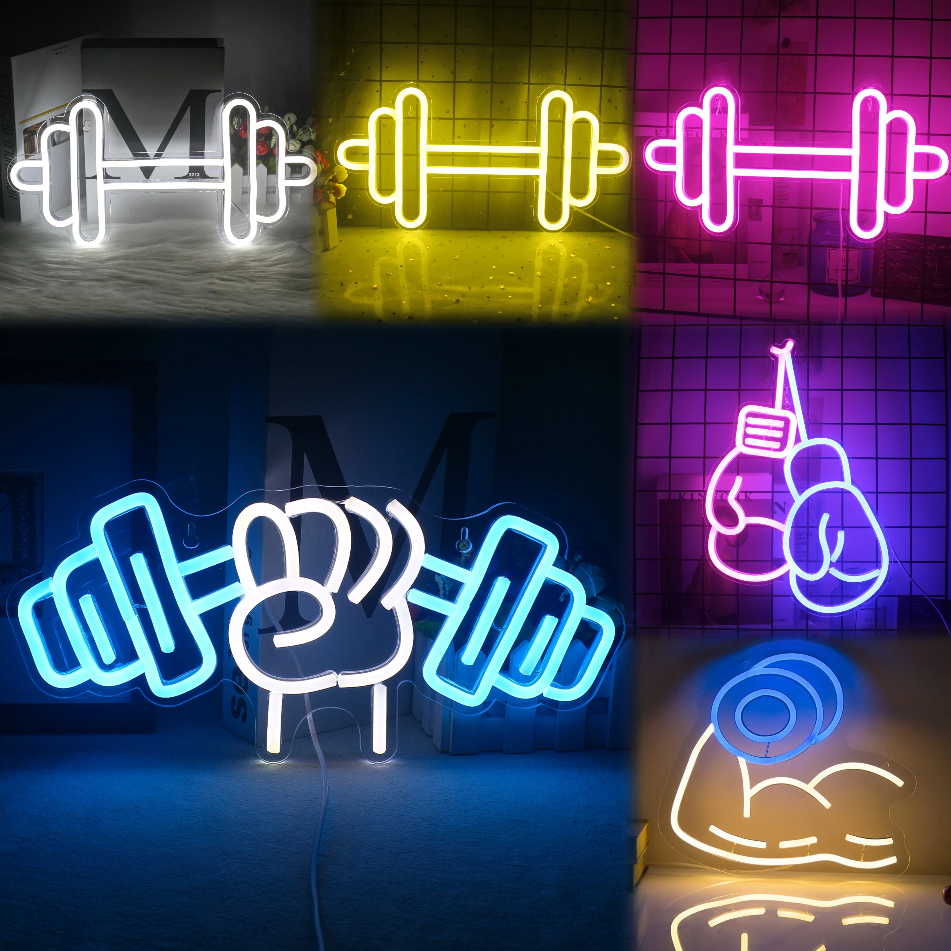 Barbell-Fitness-Neon-Sign-Dumbbell-LED-Light-Gym-Art-Wall-Decoration ...