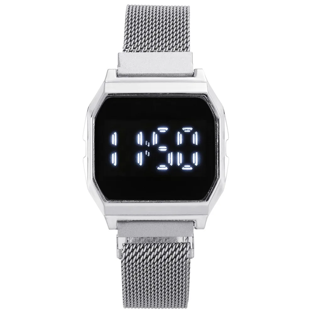 Luxury Digital Watch for Women Men LED Electronic Wristwatch Metal ...