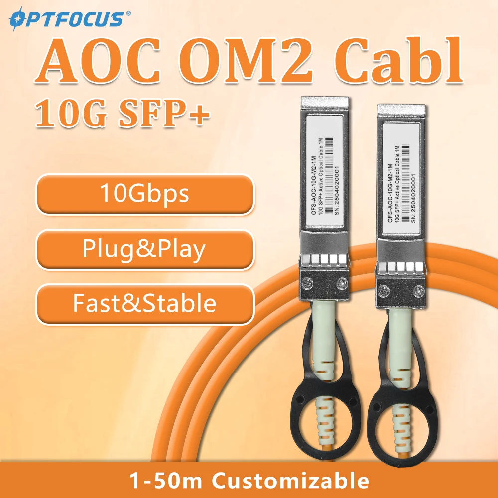 Cabo OPTFOCUS 10G SFP + AOC OM2 LSZH 10 Gbps 1m/3m/5m/7m/10m Compatível ...