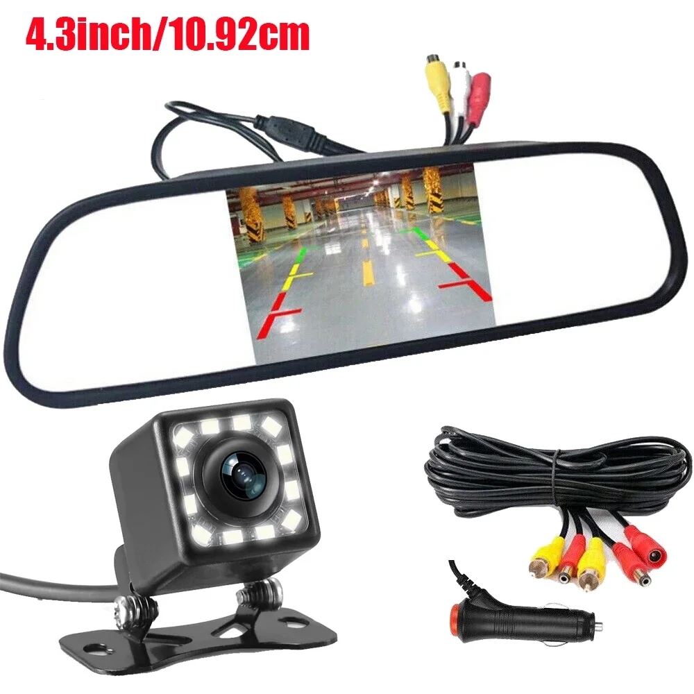 Car-Rear-view-Camera-12led-with-Mirror-Monitor-for-Vehicle-Parking ...